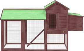 Kurník moka 193 x 65 x 117 cm masivní borové dřevo 172234