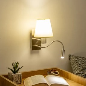 Brilagi - LED Nástěnná lampa NUBILA 1xE27/25W/230V+LED/3W matný chrom/krémová