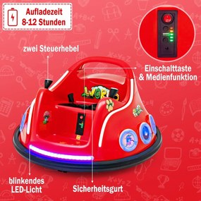 Costway 12 V dětské nárazníkové auto 360 otočení o stupeň s hudbou a světly