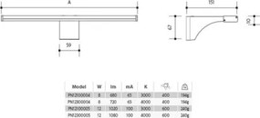 Koupelnové nástěnné LED svítidlo Panlux ELESAR PN12300004 8W IP44 4000K stříbrná