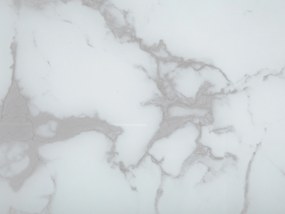 Stolek s mramorovým efektem bílý/stříbrný MERIDIAN II Beliani
