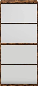 Botník se zrcadlem 4patrový kouřový dub 63 x 17 x 134 cm 3228277