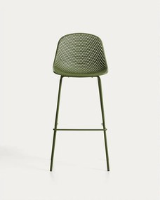 Zelená kovová/plastová zahradní barová židle Quinby – Kave Home