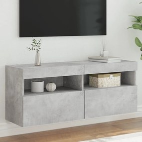 vidaXL Nástěnná TV skříňka s LED osvětlením 100 x 30 x 40 cm [837215] Barva: Betonová šedá