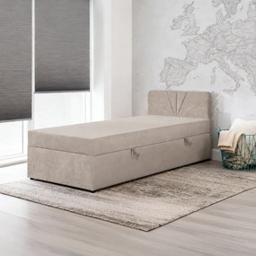 Boxspringová postel, jednolůžko, béžová, 90x200, univerzální, SUPA