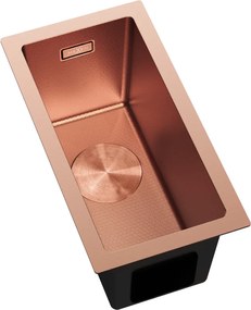 Mexen Trixo, 1-komorový nerezový dřez 230 x 440 mm, broušená měď, vzor voština, 6411221000-65HC