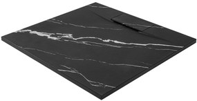Rea Bazalt Carrara, SMC sprchová vanička 90x90, černá-kamenný vzor, ​​REA-K7003