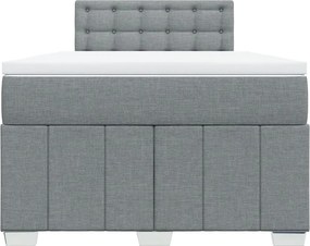 Box spring postel s matrací světle šedá 120x190 cm textil 3289321