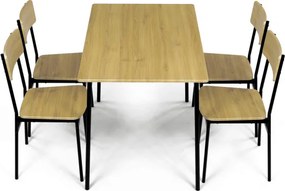 Jídelní stůl se čtyřmi židlemi AUT-O2155 OAK