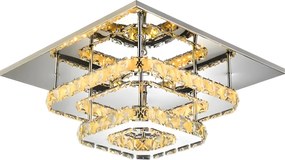 Toolight - LED křišťálová stropní lampa 8W čtvercová 30x30cm APP409-C, teplé světlo 3000K, OSW-65007