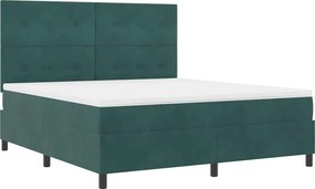 Postel s boxspringem s čelo Tmavě zelená 180 x 200 cm samet 3339851