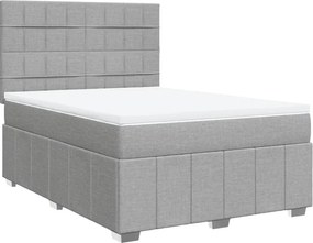 Box spring postel s matrací světle šedá 140 x 190 cm textil 3293963