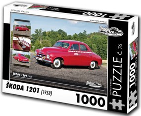 Retro-auta puzzle č. 76 škoda 1201 (1958) 1000 dílků