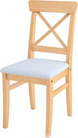Potah na židli Ingolf s čalouněným sedákem barva modrá látka pletený vzor