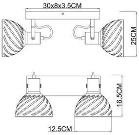 Globo 54661-2 - Bodové svítidlo MORI 2xE27/40W/230V