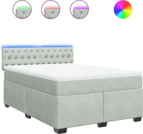 Box spring postel s matrací světle šedá 140x200 cm samet 3288636