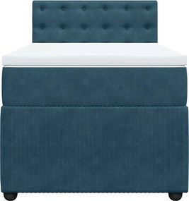 Box spring postel s matrací modrá 80 x 200 cm samet 3287606