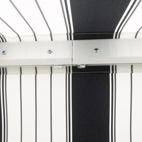 Balkonová markýza Outsunny, 3,95 x 2,45 x 3,50 m, odolná proti UV záření, pro všechny povrchy, s ruční klikou, hliník, polyester, bílá + modrá | Aoso