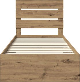 Rám postele s čelo Artisanový dub 90 x 190 cm Kompozitní dřevo 3412027
