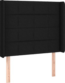 Box spring postel s matrací a LED černá 90x200 cm textil 3138287