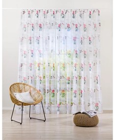 Bílo-růžová záclona 300x245 cm Shoyo – Mendola Fabrics