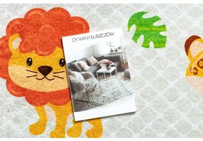 Dywany Luszczow Dětský kusový koberec JUNIOR 52104.801 pratelný  Safari, zvířata pro děti protiskluz, šedá Rozměr koberce: 160 x 220 cm