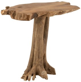 Přírodní barový stůl z teakového dřeva na kmeni Root teak - 107*78*105cm