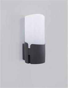 NV 9209211 Venkovní nástěnné svítidlo PYRO tmavě šedý hliník bílý akryl E27 1x12W 220-240V IP54 bez žárovky - NOVA LUCE