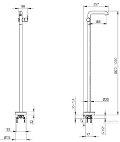 Deante Silia, volně stojící umyvadlová baterie h-1090, chromová, DEA-BQS_02KK
