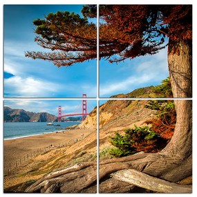 Obraz na plátně - Golden Gate Bridge - čtverec 3922D (60x60 cm)