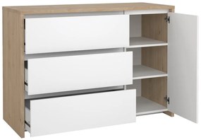 Bílá/v přírodní barvě komoda v dekoru dubu 119x84x48 cm Next – Tvilum