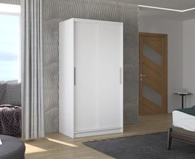 Šatní skříň s posuvnými dveřmi Collin - 100 cm Barva: Bílá
