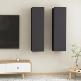 vidaXL TV stolky 2 ks šedé 30,5x30x110 cm kompozitní dřevo