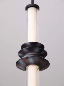 Matně černé keramické LED stmívatelné závěsné svítidlo se stínidlem z akrylového skla ø 8 cm Stalactite – Nova Luce