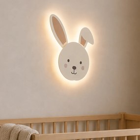 Dětské nástěnné svítidlo béžové s detaily vč. LED s 3-stupňovým stmíváním - Benny the Bunny