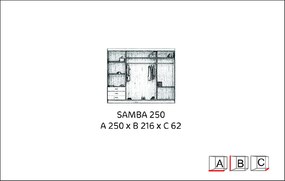 Arkos meble Skříň Samba 250 Barva: Černá/Černý lak