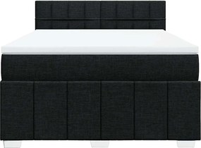 Box spring postel s matrací černá 140x200 cm textil 3287093