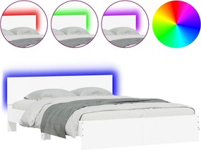Rám postele s čelem a LED osvětlením bílý 150 x 200 cm 3207602
