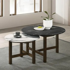Mramorovaný kulatý stolek SAFI