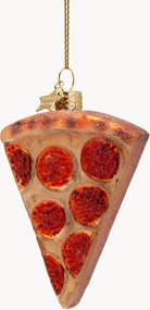 Ručně foukaná vánoční ozdoba Pizza Slice