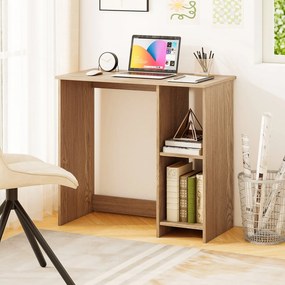 Costway Malý psací stůl s 2 přihrádkami – 80 × 40 × 74 cm, přírodní