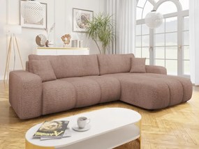 Rohová rozkládací sedačka Larow Maxi Boucle, Potah: Coral 50