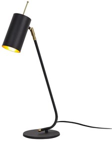 Černá/ve zlaté barvě stolní lampa s kovovým stínidlem (výška 55 cm) Sivani – Opviq lights