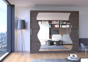 ADRK Furniture Skříň s posuvnými dveřmi a zrcadlem SHARON 250 ADRK-SW-SHA-CH-250