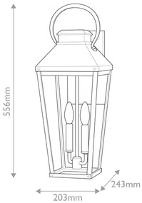 Hinkley HK-DAWSON-L - Venkovní nástěnné svítidlo DAWSON L 2xE14/40W/230V IP44