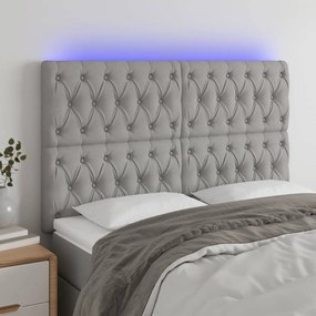 Fionshop 264221360 Čelo postele s Led světle šedé 160x7x118/128 cm textil