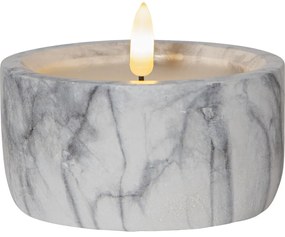 Šedo-bílá betonová LED svíčka Star Trading Flamme Marble, výška 7,5 cm