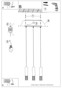 Sollux SL.1688 - Lustr na lanku LAMI 3xGU10/10W/230V bílá
