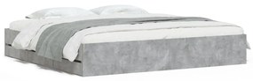 vidaXL Rám postele se zásuvkami betonově šedý 200 x 200 cm kompozit