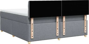 Box spring postel s matrací světle šedá 180 x 200 cm textil 3286766